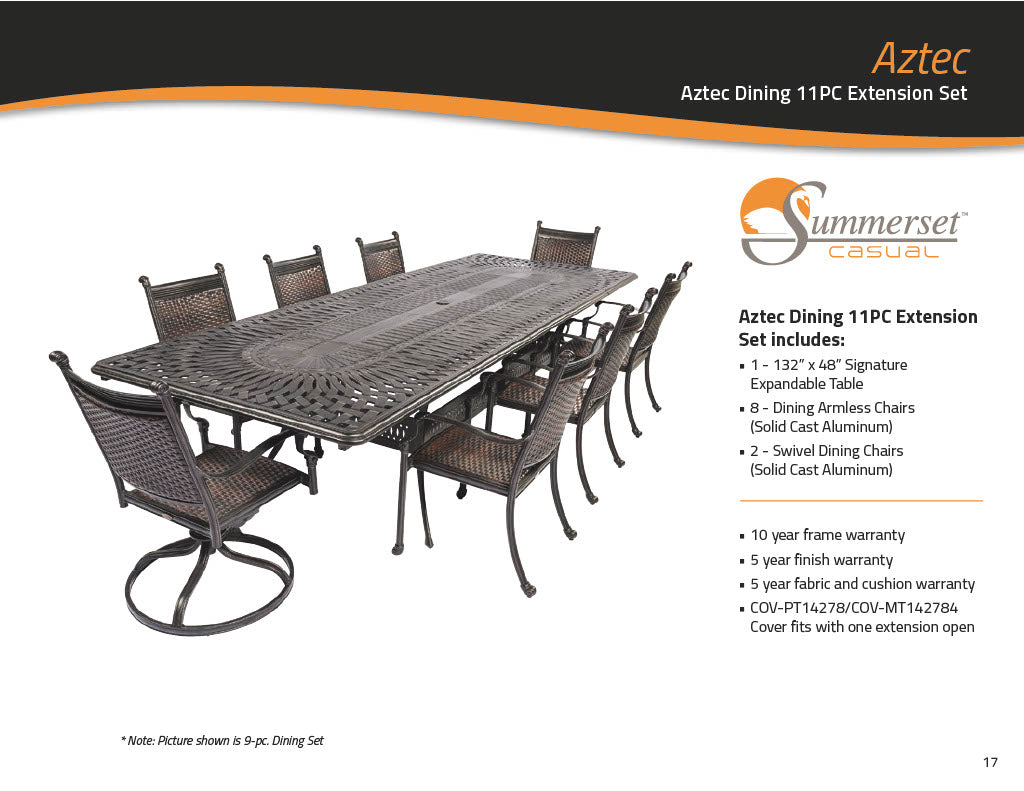 Aztec Dining 11PC Extension Set – Summerset Casual/GatherCraft